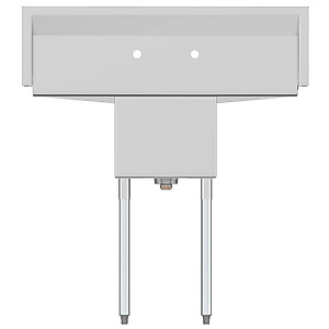 KoolMore 1 Compartment Stainless Steel NSF Commercial Kitchen Prep & Utility Sink with 2 Drainboards - Bowl Size 14" x 16" x 11", Silver
