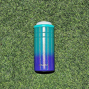 CHILLOUT LIFE Skinny Can Cooler for Slim Beer & Hard Seltzer | 12oz Stainless Steel Tall Triple Insulated Can Drink Holder - 1 Pack
