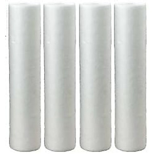 Tier1 10 Micron 20 Inch x 4.5 Inch | 4-Pack Spun Wound Polypropylene Whole House Sediment Water Filter Replacement Cartridge | Compatible with Hydronix SDC-45-2010, Home Water Filter