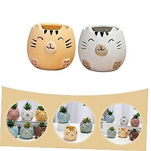 ZANOLI 10 Pcs Flowerpot Succulent Plant Desk Decorations for Office Mini Planter pots Desk Flower Pot Ceramic Planter House pla