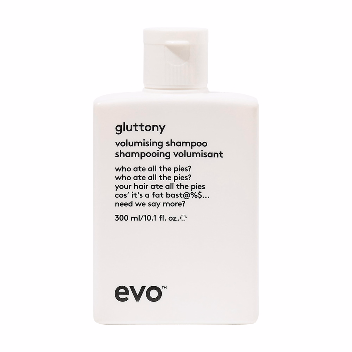 EVO Gluttony Volumising Shampoo - Volumizing Shampoo For All Types Of Hair - Adds Lift, Body Shine, Strength & Elasticity - 300ml / 10.1fl.oz