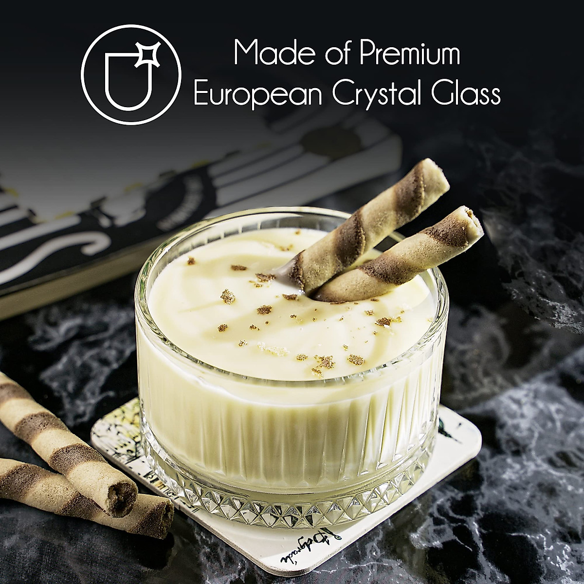 Crystal Bowls Set for Kitchen Prep, Glass Pinch Bowls for Cooking and Serving, Great for Salad, Sauce, Dipping, Dessert and Side Dishes, Set of 4