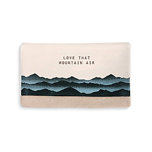 Demdaco Love That Mountain Air Sky Blue 6 x 3.5 Stoneware Everyday Kitchen Rectangle Spoon Rest