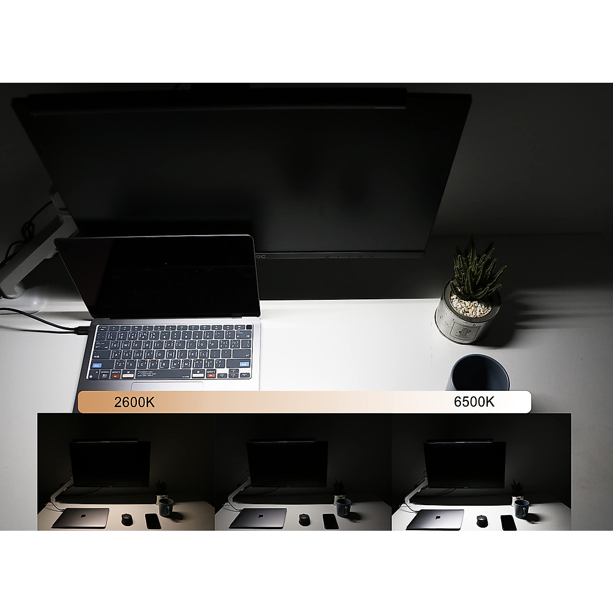 Computer Monitor Light, SevenMin Screen Monitor Light Bar with 3 Different Light Modes, Freely Adjust The Brightness of The Screen Light. USB Powered Monitor Lamp for Desk/Gaming/Home/Office