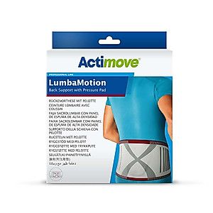 Actimove Professional LumbaMotion Back Support with Pressure Pad | Lumbar Sacral Support Belt for Lumbar Lower Back Support Belt for Sciatica, Herniated Disc, Scoliosis Back Pain Relief | White, Small
