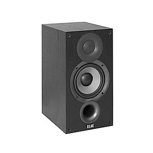 ELAC Debut 2.0 B5.2 Bookshelf Speakers, Black (Pair) - 1” Cloth Dome Tweeter & 5.25” Aramid Fiber Woofer - 2-Way Bass Reflex - Up to 35,000 Hz Response