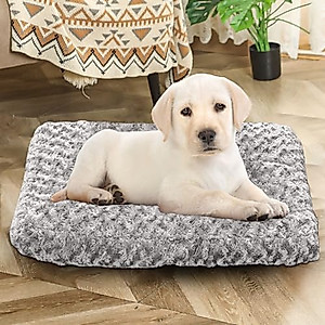 FULAT Reversible Dog Crate Pad | Washable Memory Foam Pet Cushion | Waterproof Dog Pad | Pet Crate Bed Mat | Kennel Pad with Non-Slip Bottom | Dog Crate Mattress for Pets and Puppies