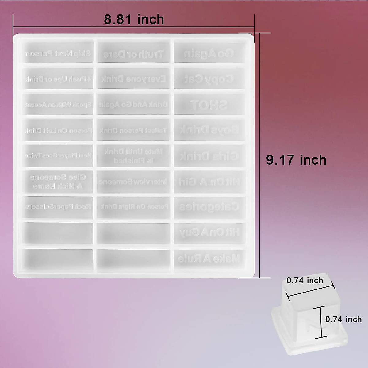 Nearockle Silicone Resin Molds, Tumbling Stacking Board Games Silicone Mold with a dice Mold， DIY Making Craft Tumbling Tower Blocks Building Toy for House Party Kids Families Boy Girls Unique Gift