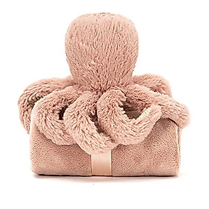 Jellycat Odell Octopus Soother, 13.5 inches | Security Blanket & Lovey for Babies | Baby Gift