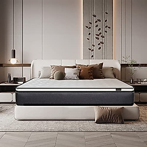 CHEVNI Queen Mattress, 10 inch Hybrid Innersprings Gel Memory Foam Mattress,Medium Firm Mattress in a Box, Euro Top Design Queen Size Mattresses