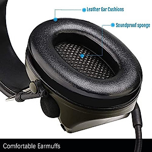 Retevis EHK007 Tactical Noise Reduction Walkie Talkie Headset, Sound Pickup, Compatible with Motorola CP185 CP100 CP200 CP200d GP2000 GP300 2 Way Radio, for Airsoft Shooting Hunting Adult Gift(1 Pack)