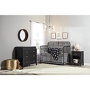 Little Seeds Monarch Hill Hawken 3 in 1 Convertible Metal Crib, Black