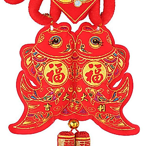 Halloluck 2 Pack Chinese Knot Tassel New Year Decoration Traditional Red Lucky Oriental Pendant Ornaments for New Year's Gifts, Chinese Spring Festival and Home Decor