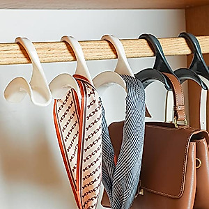 VANPEUSO Purse Handbag Hanger Hook, Over The Closet Rod Hanger for Organizer and Storage（4 Pack，Gray）