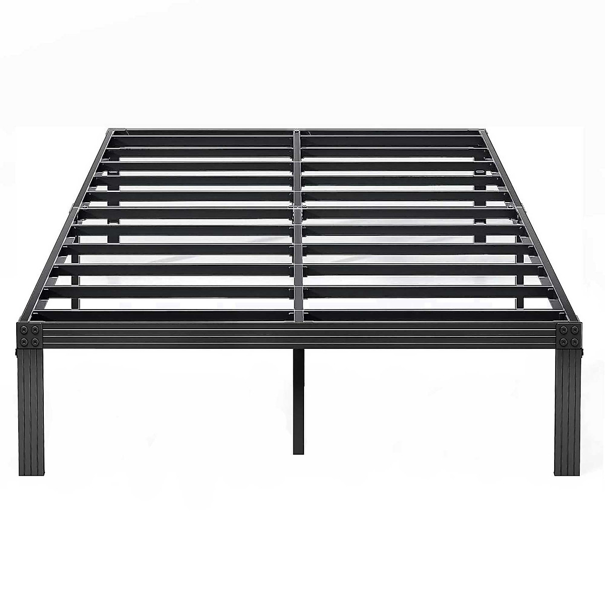 ZIYOO Queen Size Bed Frame, 18 Inches Platform Bed Frame, 3500lbs Heavy Duty Steel Slat, Non-Slip Design, No Box Spring Needed, Easy Assembly, Quiet Noise Free, Under Bed Storage Space, Black