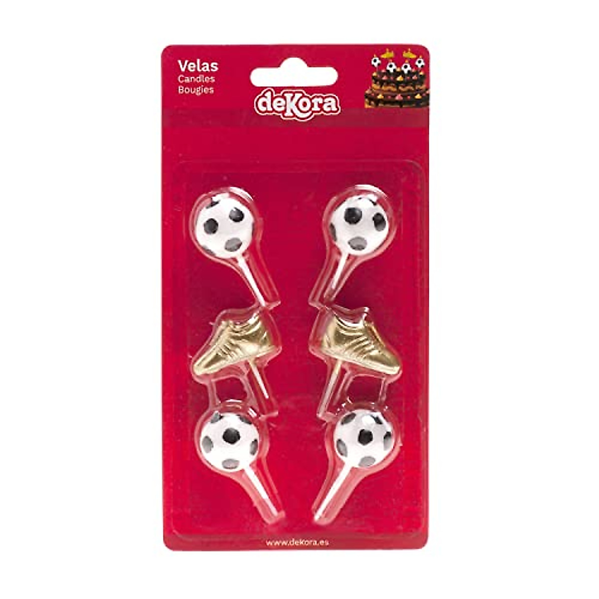 Dekora - Football Candles for Birthday Cake - Football and Golden Boot