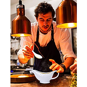 Palais Dinnerware Porcelain Easy Pour Gravy Sauce Boat - White - 8 Oz (Hobnail Design)