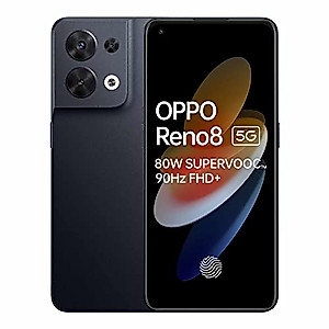 OPPO Reno8 5G Dual 256GB ROM 8GB RAM Factory Unlocked (GSM Only | No CDMA - not Compatible with Verizon/Sprint) Mobile Cell Phone - Black