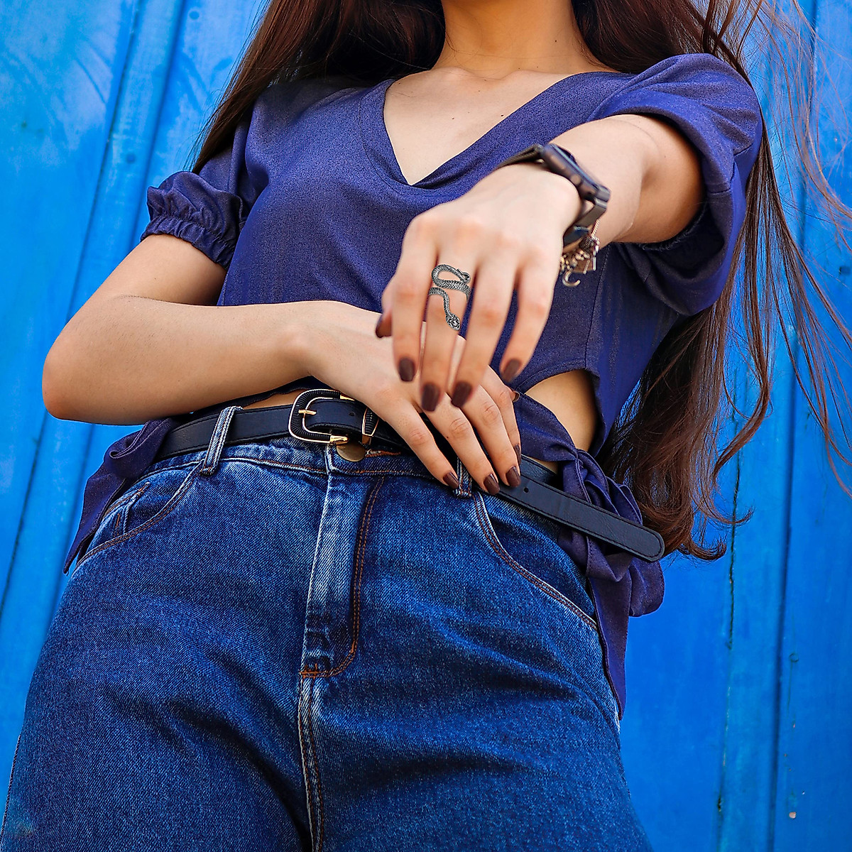 LiHan1028 10 Pieces of Vintage Punk Ring Dragon Snake Octopus Adjustable Ring