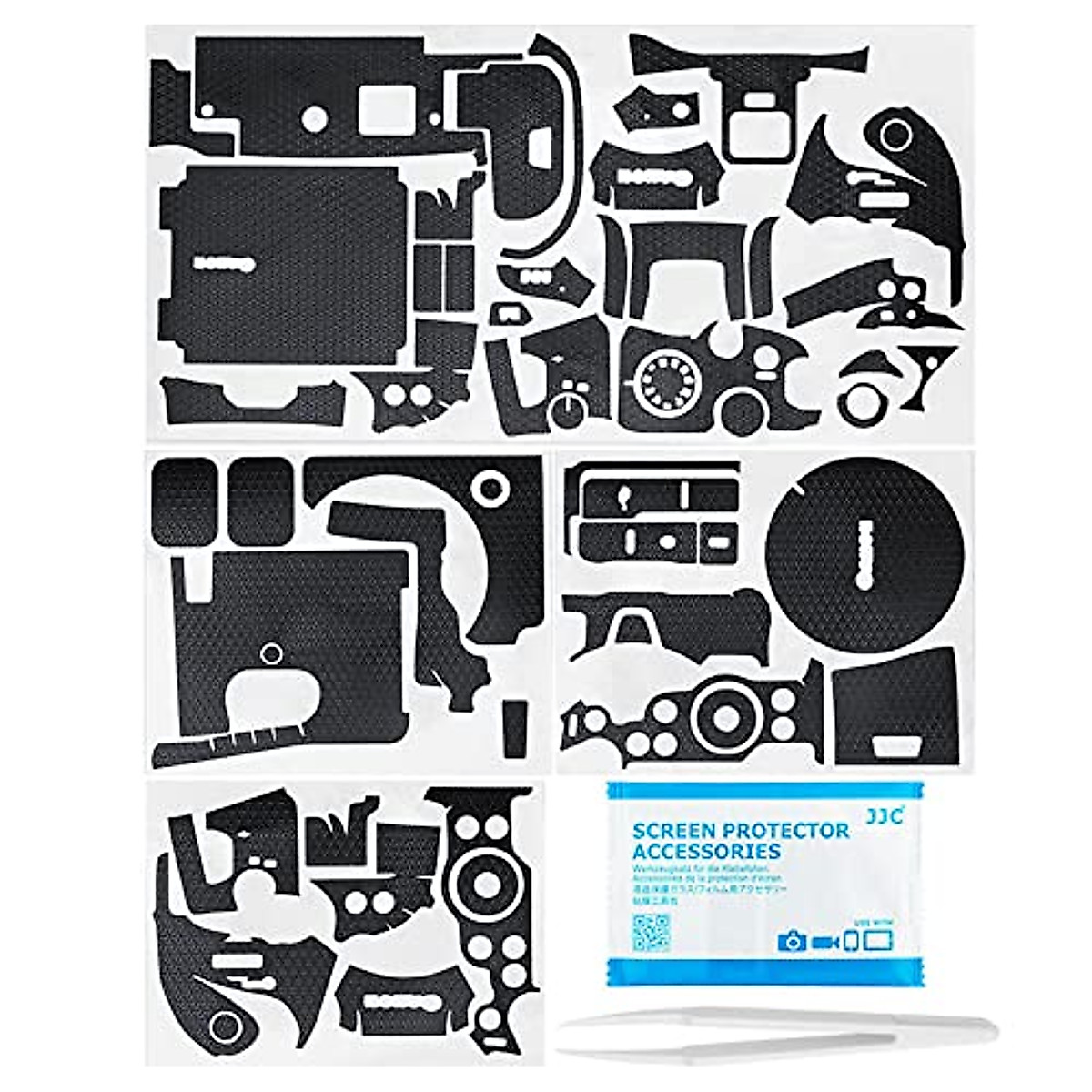 Anti-Scratch Anti-Wear Camera Skin Cover Protector Film for Canon EOS R6 Camera Body Protective Decoration Sticker - Woven Black