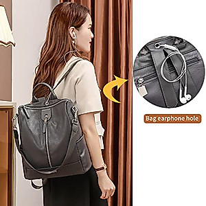 Gajoni Ladies Backpack Purse Black-PU Leather Fashion Backpack for Women With Antitheft Pocket-Ladies Shoulder Bag Handbag-Travel Backpack Purse