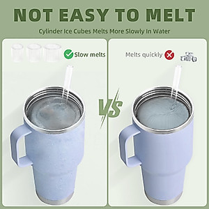 Ice Mold Compatible with Stanley Cup, Silicone Ice Cube Tray With Lid for Stanley 20-40 Oz Accessories, Reusable Ice Maker for Chilling Whiskey, Cocktails, Drinks, Easy to Release, Gifts for Family