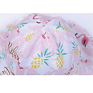 Baby Sun Hat Toddler Kids Wide Brim Sun Protection Hats Infant Beach Swimwear Bucket Cap (US, Age, 3 Months, 12 Months, Flamingo-Pink)