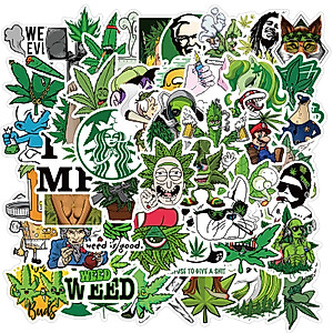 50pcs Weed Smoking Stickers|Vinyl Waterproof Stickers for Laptop,Car Bumper，Luggage,Skateboard,Water Bottles,Computer,Phone, Kids Teens Adults for Stickers (Miscellaneous)