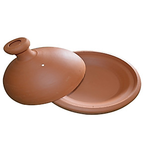 Moroccan X-Large Lead Free Cooking Tagine None Glazed 13 Inches in diameter Authentic Food