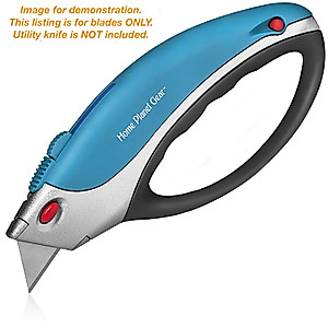 Utility Knife Blades Ten Pack - Box Cutter Blades Refills - 10 Heavy Duty SK5 High Carbon Steel Utility Razor Blade Replacement in Convenient Storage Box - Standard Size - Fits Most Cutters & Knives