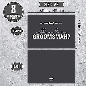 Hat Acrobat Groomsman Proposal Cards 8 Will You Be My Groomsman and 2 Best Man Cards with Envelopes | Set of 10 Groomsmen Cards