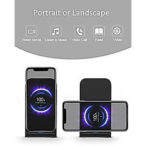 Fast Wireless Charger COVIXXIO 10W Wireless Charging Stand Compatible with iPhone 14 13 12 11 Pro XR XS 8 Plus Galaxy S20 S10 Note 20 10 Google LG and Other Cell Phones