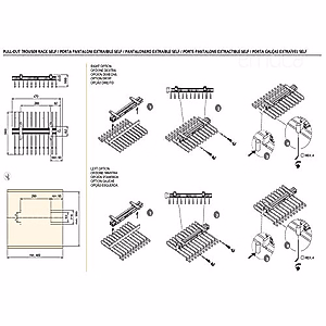 Emuca 7086411 Wardrobe Pull Out Holder Sliding Hanger Rail Organizer Rack for Wardrobe for 11 Trousers