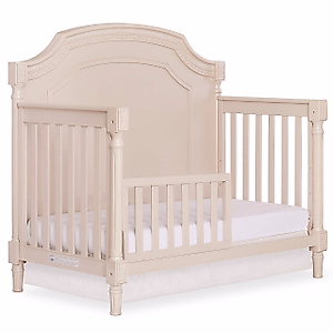 Evolur Convertible Crib Wooden Full Size Bed Rail, Cream