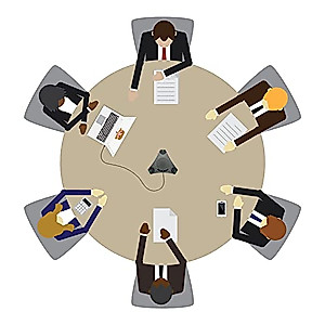 USB Speakerphone with Dual Hub - Conference Room Omnidirectional Microphone and Speaker, Computer Speakers with Microphone for Home Office, 360° Voice Pickup & Noise Reduction Mics for 8-10 People