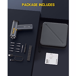 Fanttik L1 Ace 3.7V Cordless Screwdriver, Electric Screwdriver Kit with EVA Storage Bag, 6 Settings Torque Knob, HD Display, 2000mAh, LED Light, 1/4''Hex, Repair Tool for Desktop/Furniture