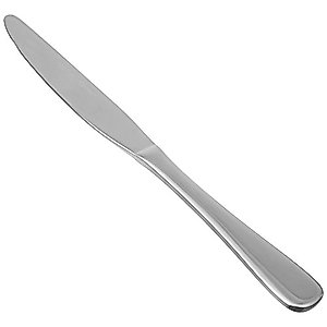 Amazon Basics Stainless Steel Dinner Knives with Round Edge, Pack of 12, Silver