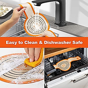 Silicone Bread Sling Dutch Oven - Best Japan Silicone. Non-Stick & Easy Clean Reusable Silicone Bread Baking Mat. With Extra Long Handles Bread Baking Sheet Liner, 2 Orange Set for Transferable Dough