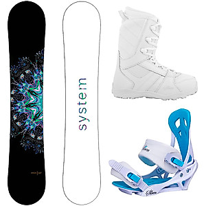 Package-System MTNW Women's Snowboard-147 cm-Siren Mystic Bindings-Siren Lux Women's Snowboard Boots-8