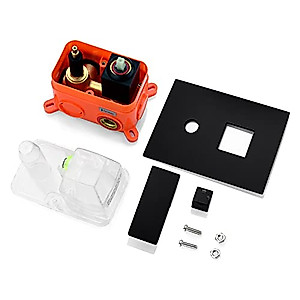 HEGII Shower System Combo Set,15 Inch Wall Mounted Shower Arm,10 inch Rainfall Shower Head System Shower Faucet Rough-in Valve Body and Trim Included,Matte Black