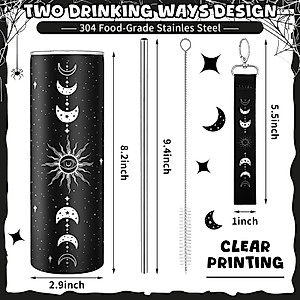 Tioncy Moon Phase Witch Gifts Christmas Goth Moon Tumbler with Lid and Straw Witch Makeup Bag Moon Phase Keychain Witch Stuff for Xmas Witchcraft Women Female Friends Birthday I'm Not Sugar Spice