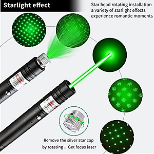 Green Laser Pointer High Power, Long Range High Power Laser Pointer, Rechargeable Pointer , Strong Lazer Pointer for Teaching Outdoor Hunting USB Rechargeable Laser Pointer Pen