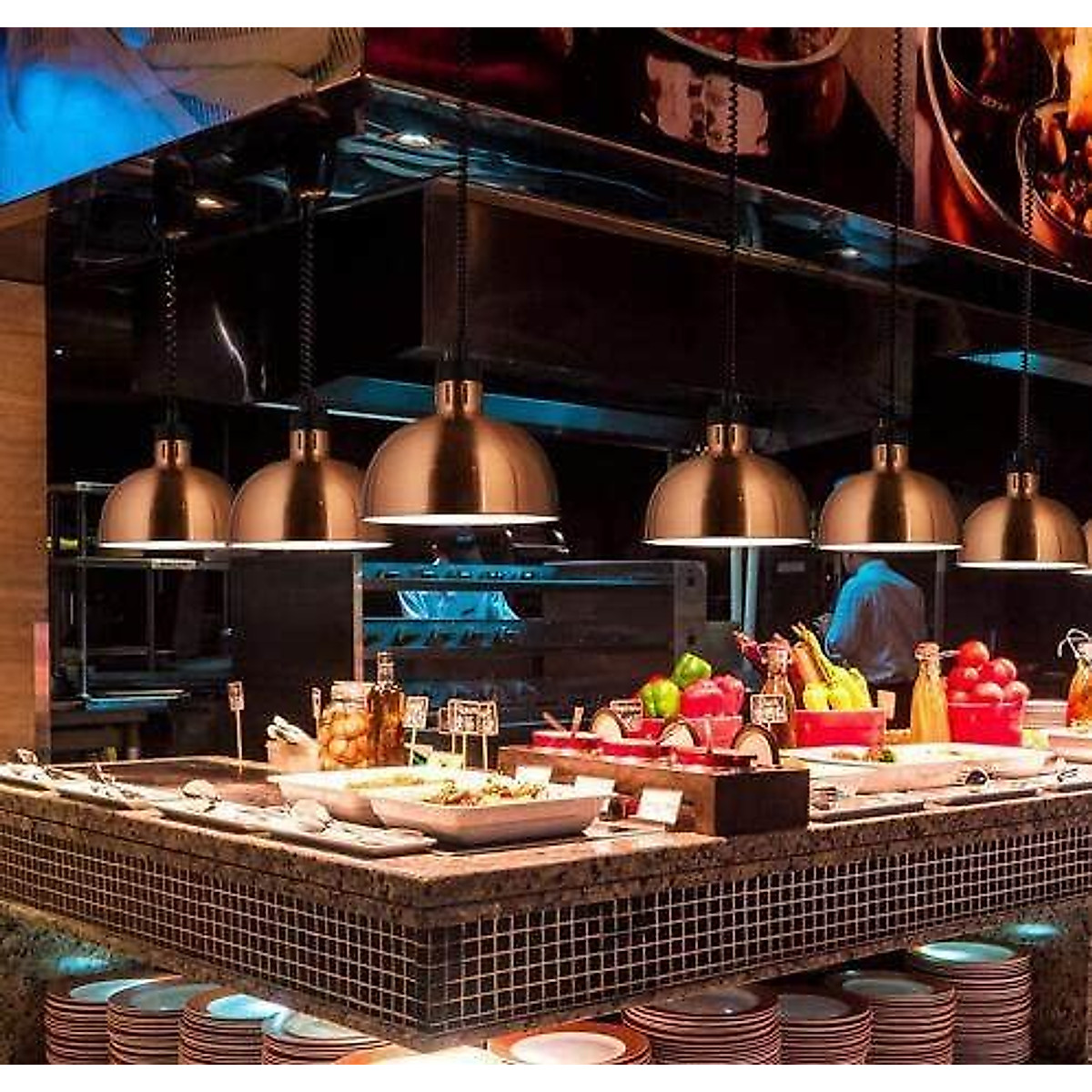 Commercial Food Heat Lamp, Buffet Food Warmer Adjustable Length Kitchen Heater to Keep Food Warm Kitchen Restaurant Equipment 250W