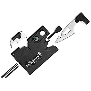 Credit Card Multitool Upgraded 18 in 1 Survival Multipurpose Wallet Tool Card Knife Fire Starter, Whistle, Compass Dad Gift for Men Fathers Day and Christmas Gift