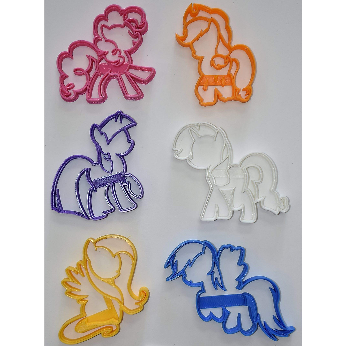 INSPIRED BY MY LITTLE PONY FRIENDSHIP IS MAGIC THEMED CHARACTERS SET OF 6 COOKIE CUTTERS USA PR1077