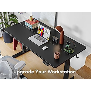 FEZIBO Electric Standing Desk, 55 x 24 Inches Height Adjustable Stand up Desk, Sit Stand Home Office Desk, Computer Desk, Espresso