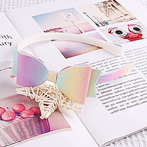 Lizioo 6 Pack Girls Headbands Glitter Kids Headbands Bow/Heart/Star Headbands Sweet Hairband For Toddler/Girls/Teens