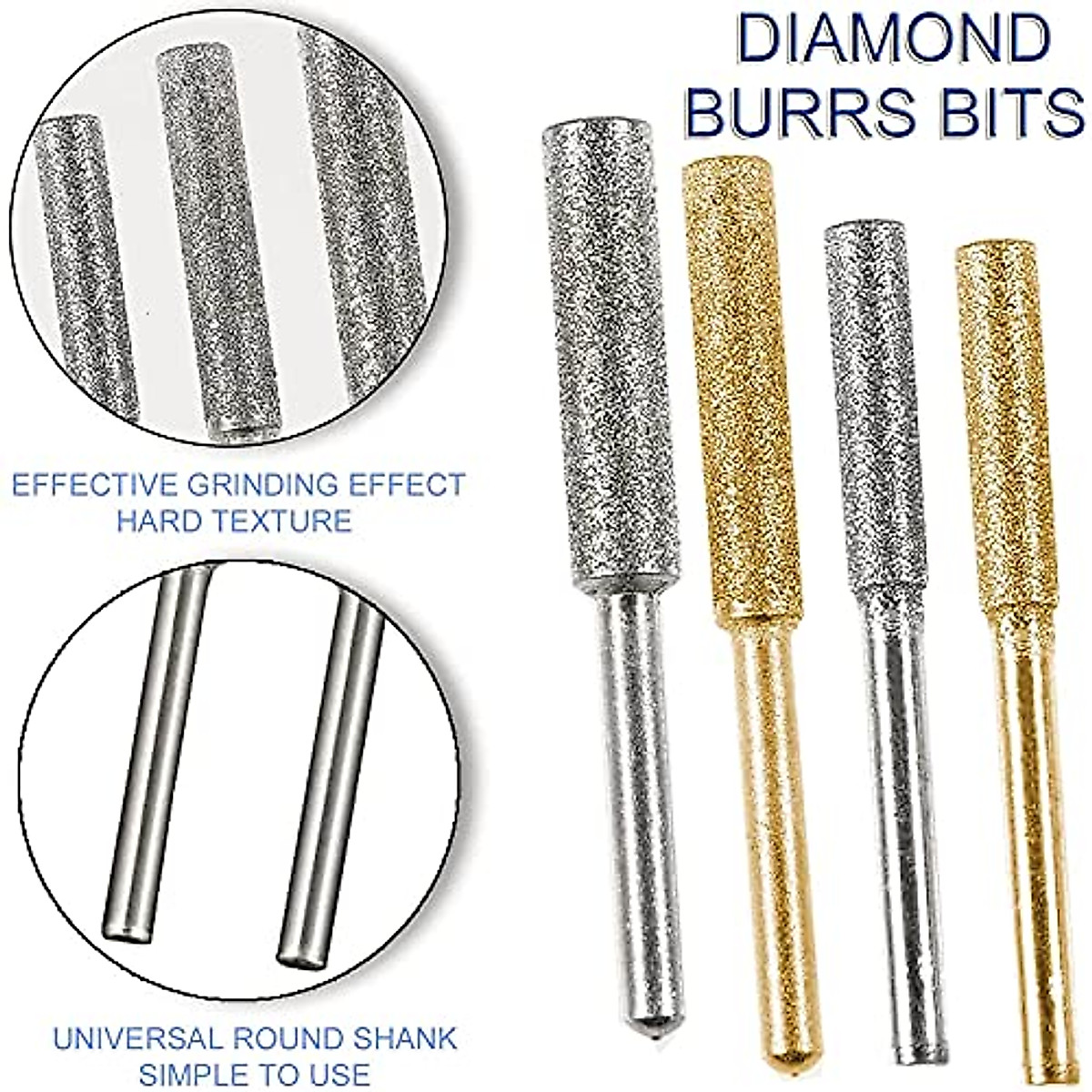 Chainsaw Sharpening Attachment Kit - 8Pcs Chain Saw Blade Teeth Sharpener Set with Angle Guide and Diamond Burr Grinding Stone Files, Drill Power Tool Accessories for Gardening Lawn Mower Chainsaw