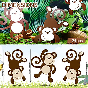 Qunclay Monkey Cutouts Jungle Party Decorations Monkeys Birthday Party Supplies Paper Safari Hanging Print Wall Decor for Kids Birthday Party Baby Shower Supplies