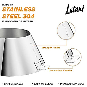 LUTANI 10 inch BBQ Whirlpool for Weber Kettle Grills 22 26.75 WSM - Stainless Steel Barbecue Kettle Grill Accessories - Medium Barbecue Charcoal Kettle Accessory (10" handle)